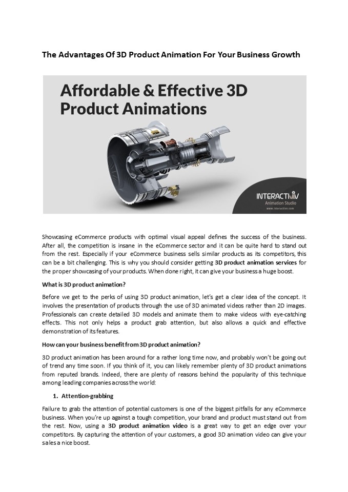 The Advantages Of 3D Product Animation For Your Business Growth ...