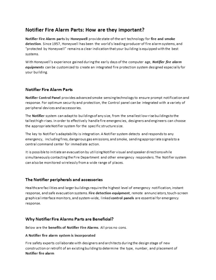 Notifier Fire Alarm Parts: How are they important? presentation | free ...