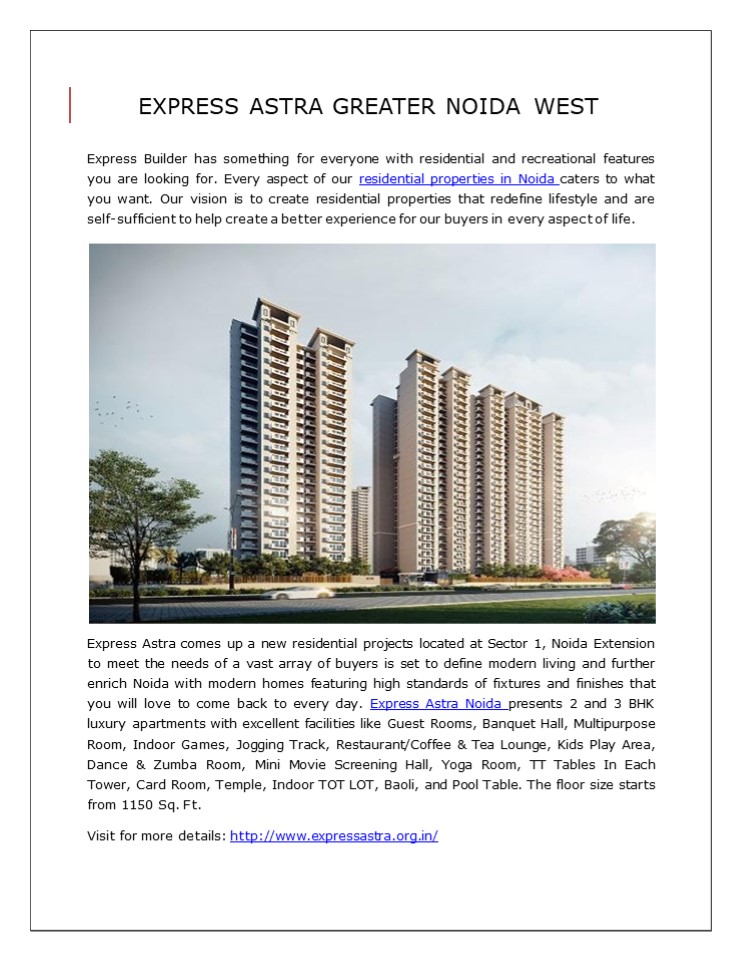 Express Astra at Greater Noida West presentation | free to download