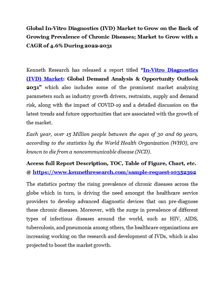 PPT – Global In-Vitro Diagnostics (IVD) Market Size, Share, Outlook ...