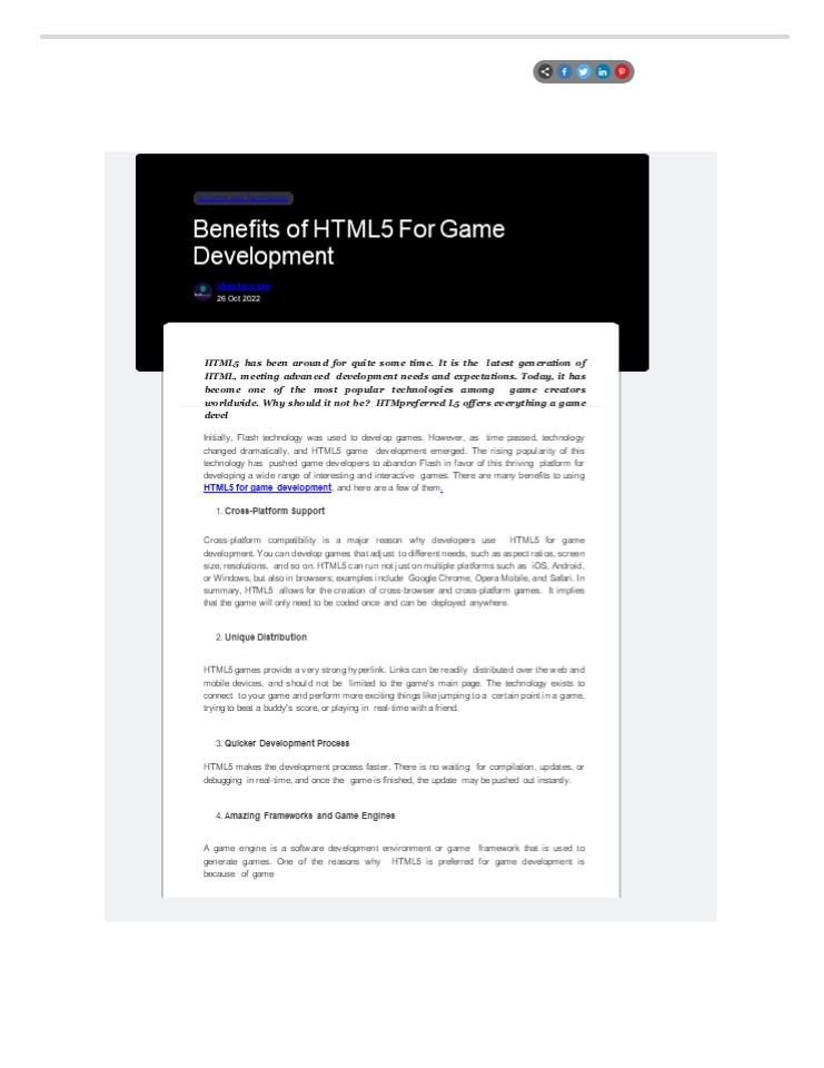 Benefits of HTML5 For Game Development presentation | free to download