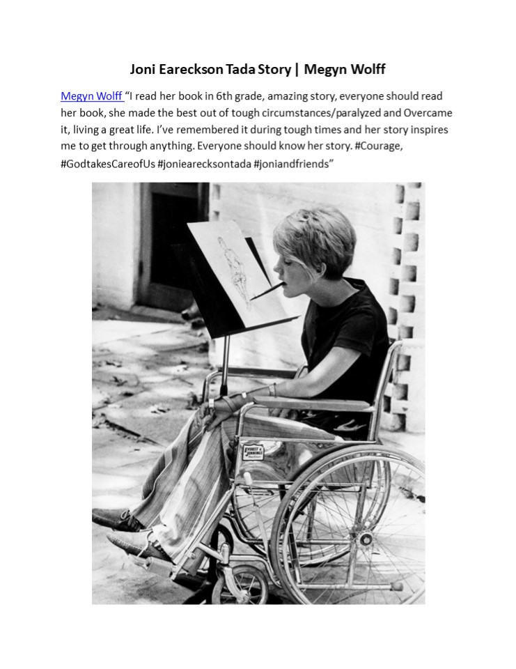 Joni Eareckson Tada Story | Megyn Wolff presentation | free to download