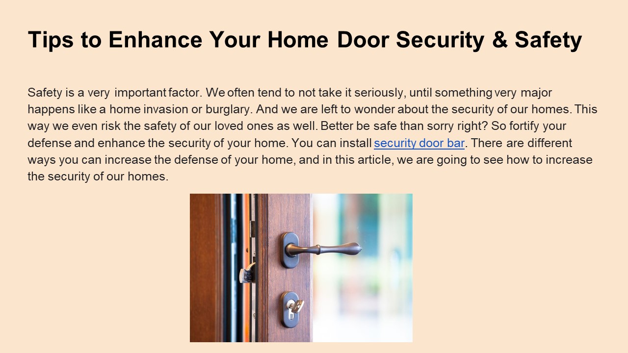 Tips to Enhance Your Home Door Security & Safety presentation | free to ...