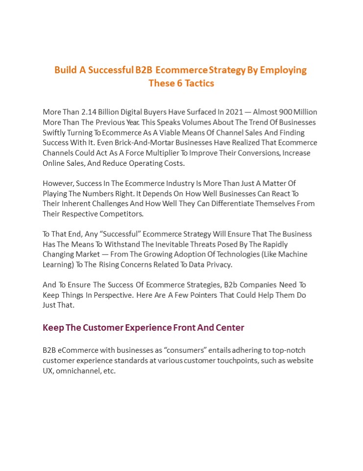 PPT – Build A Successful B2B Ecommerce Strategy By Employing These 6 ...