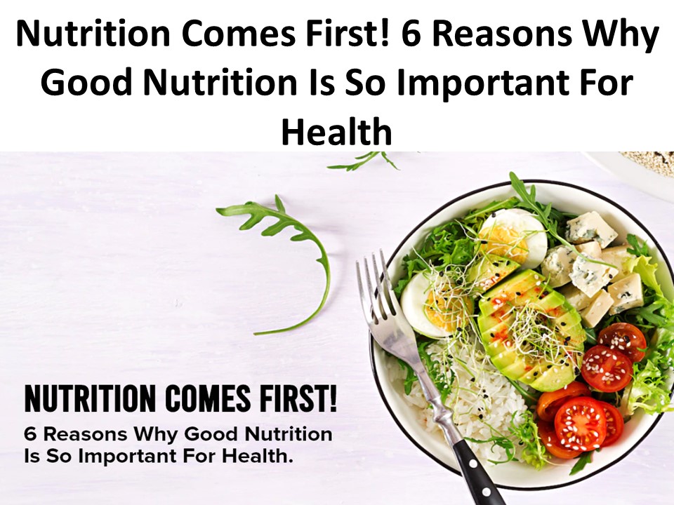 Nutrition Comes First! 6 Reasons Why Good Nutrition Is So Important For ...