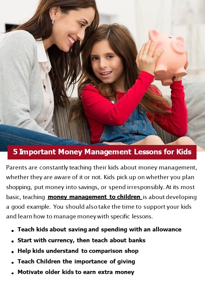 5 Important Money Management Lessons for Kids presentation | free to ...