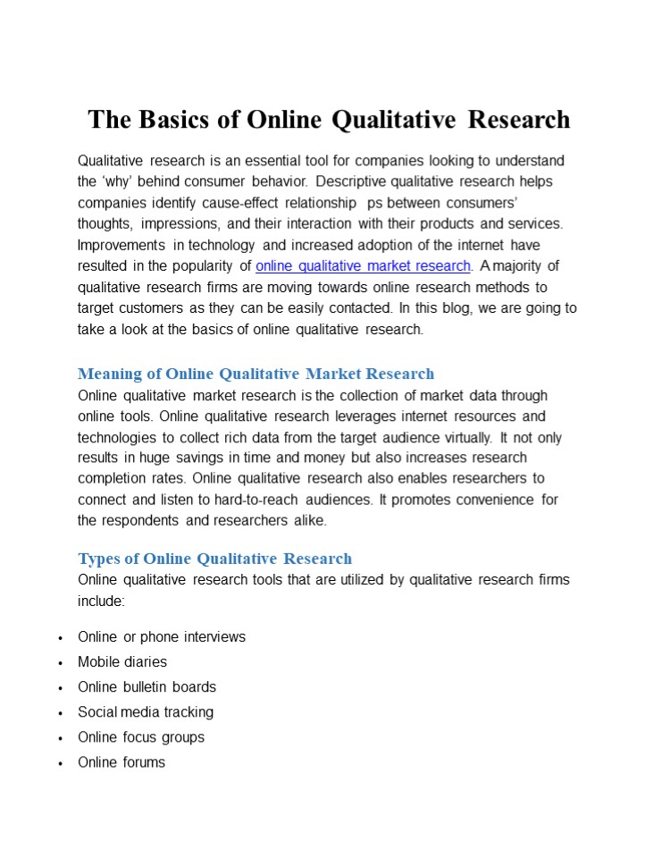 PPT – The Basics of Online Qualitative Research PowerPoint presentation ...