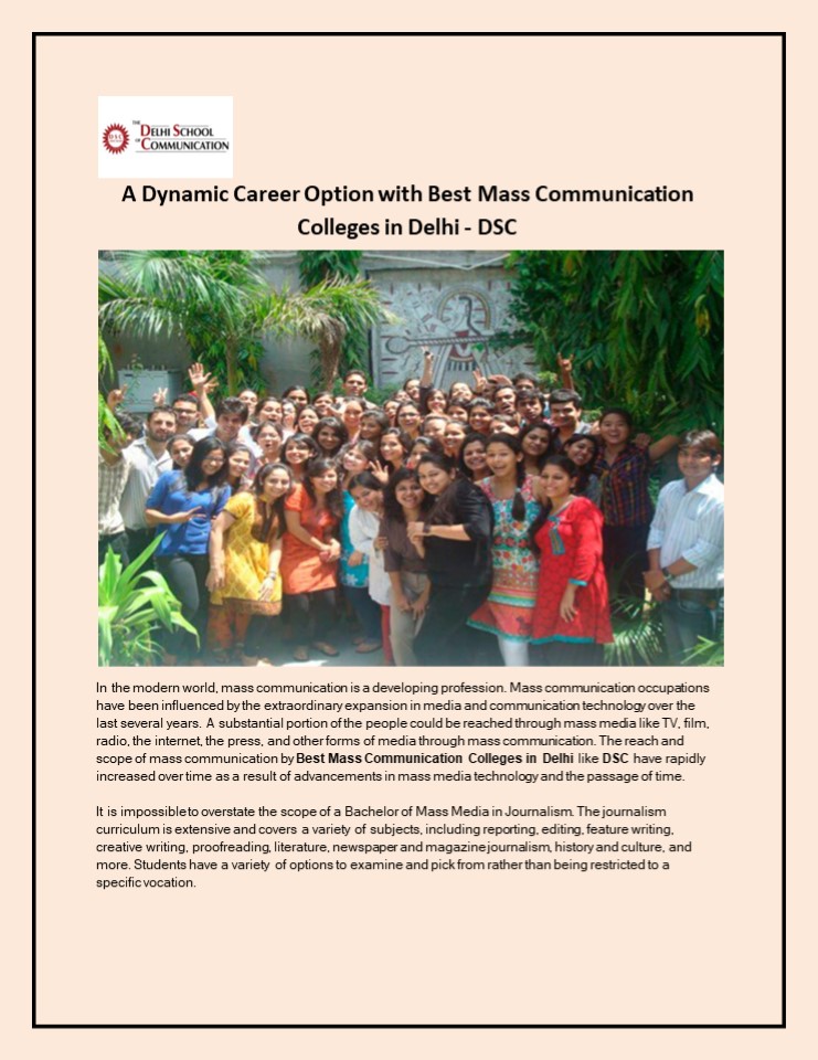 PPT – Best Mass Communication Colleges in Delhi - DSC PowerPoint presentation | free to download ...