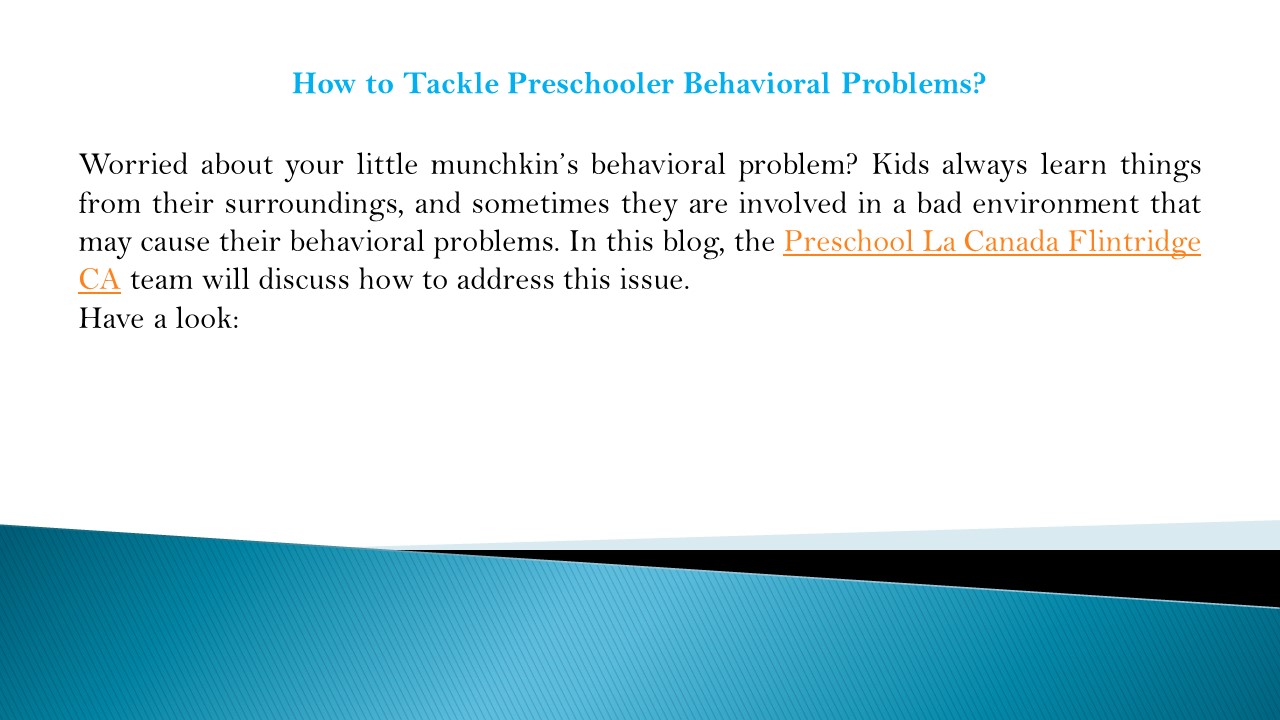 How to Tackle Preschooler Behavioral Problems? presentation | free to ...