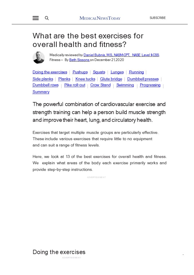What are the best exercises for overall health and fitness ...
