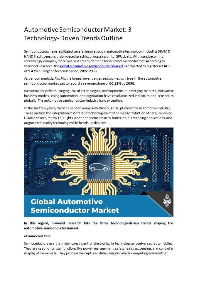 PPT – Automotive Semiconductor Market: 3 Technology-Driven Trends ...