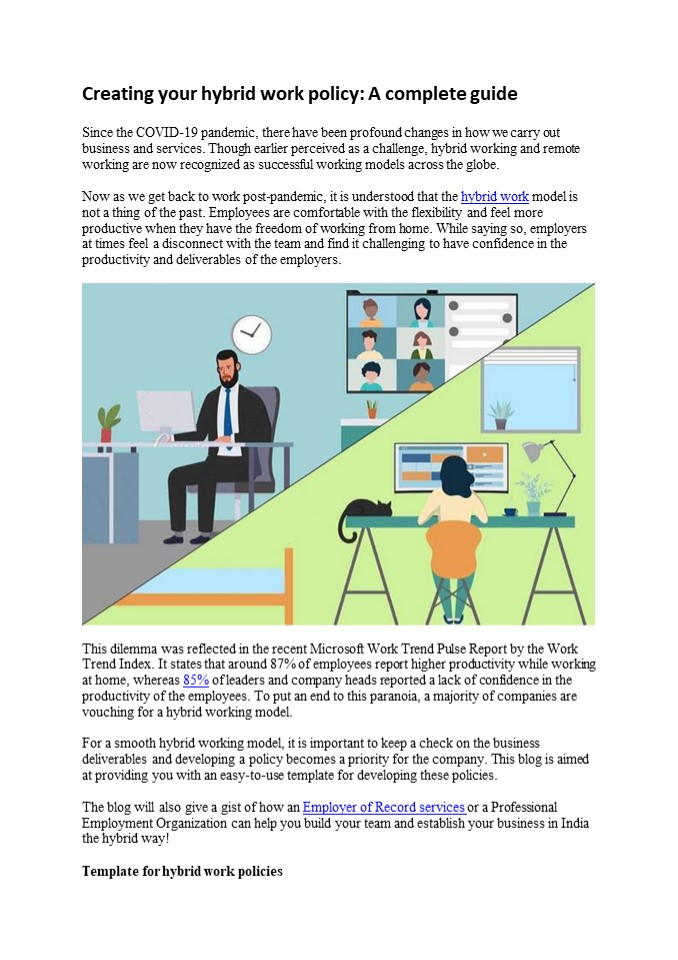Creating your hybrid work policy: A complete guide presentation | free ...