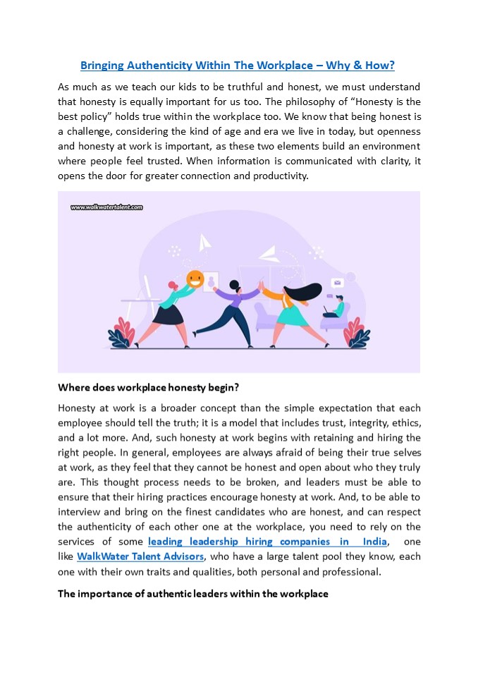 PPT – Bringing Authenticity Within The Workplace – Why & How ...