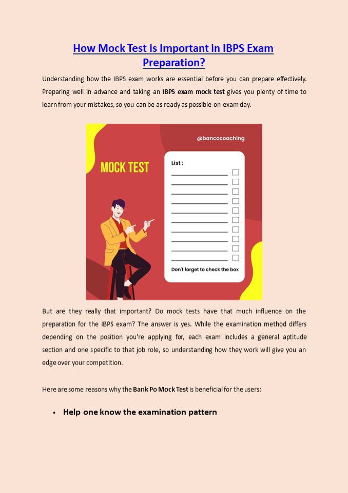 PPT – How Mock Test is Important in IBPS Exam Preparation? PowerPoint ...