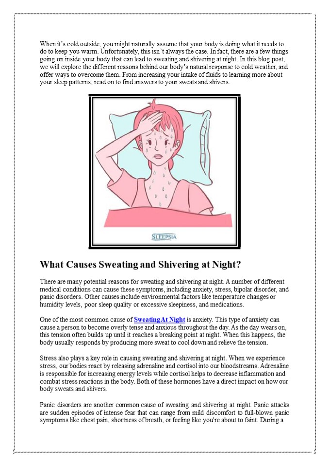 What are The Reasons for Sweating and Shivering at Night? presentation ...