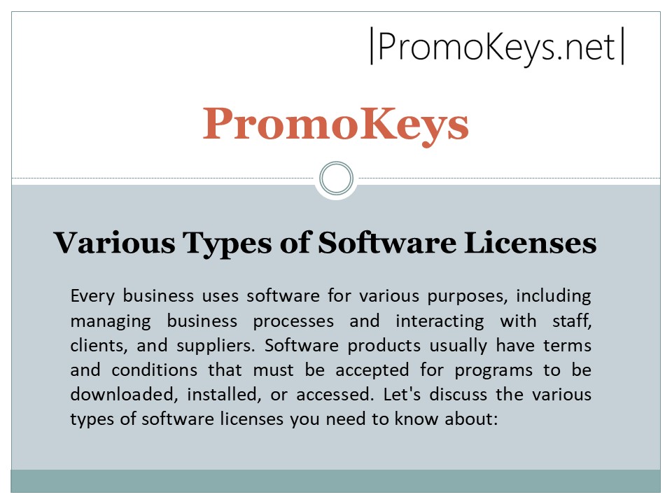 Various Types of Software Licenses presentation | free to download