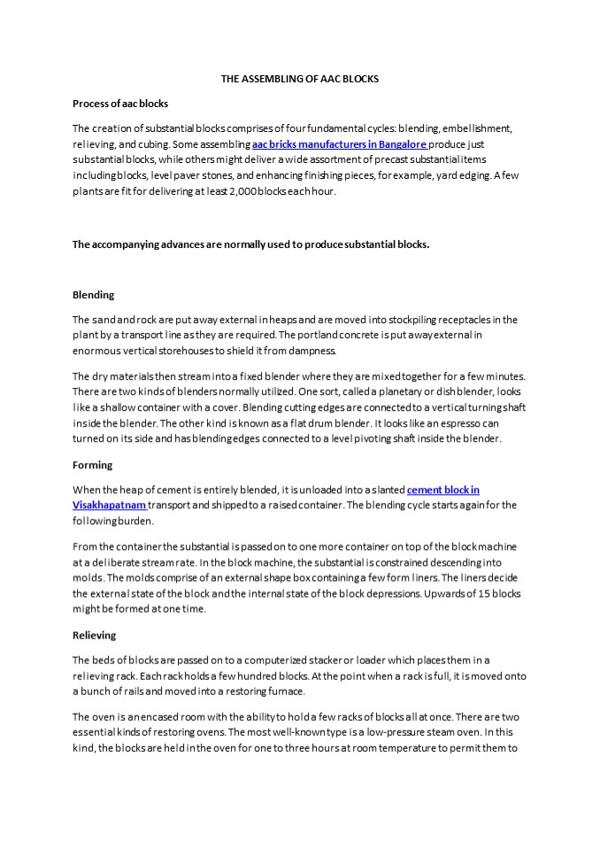 THE ASSEMBLING OF AAC BLOCKS presentation | free to download