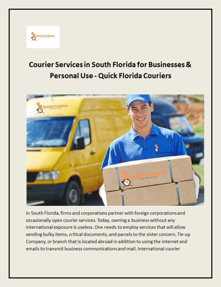 PPT – Courier Services South Florida - Quick Florida Couriers ...