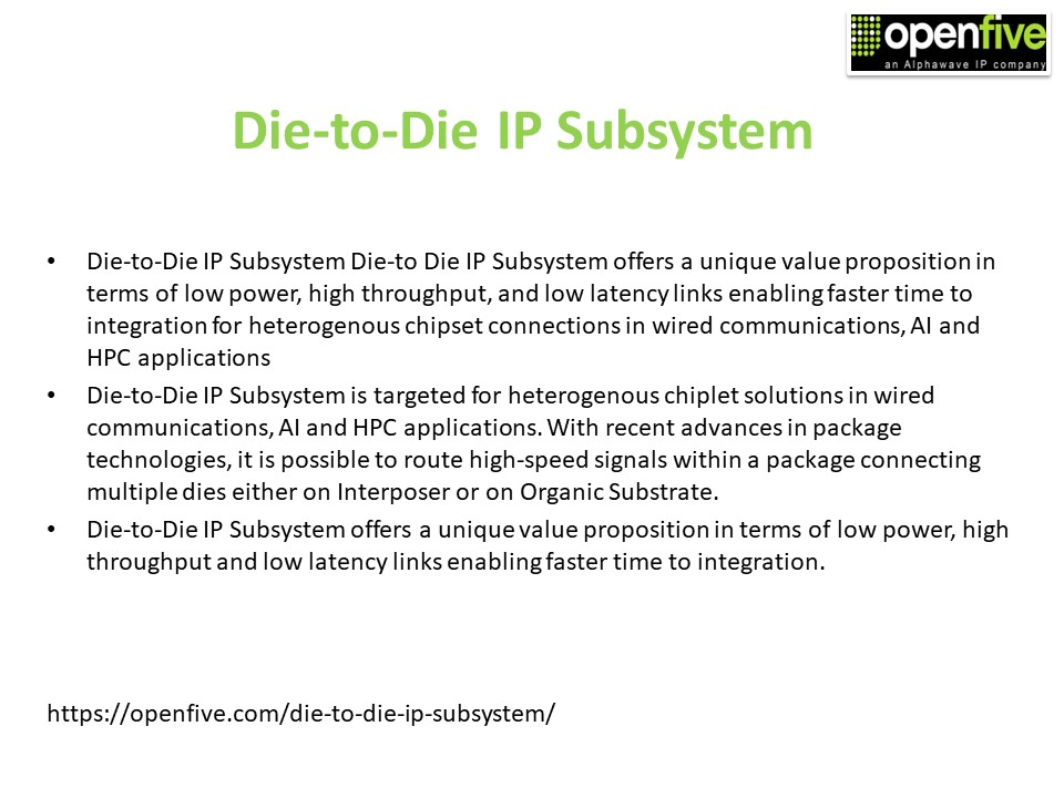 PPT – Die-to-Die IP Subsystem-Die-to-Die Interposer I/O PowerPoint ...