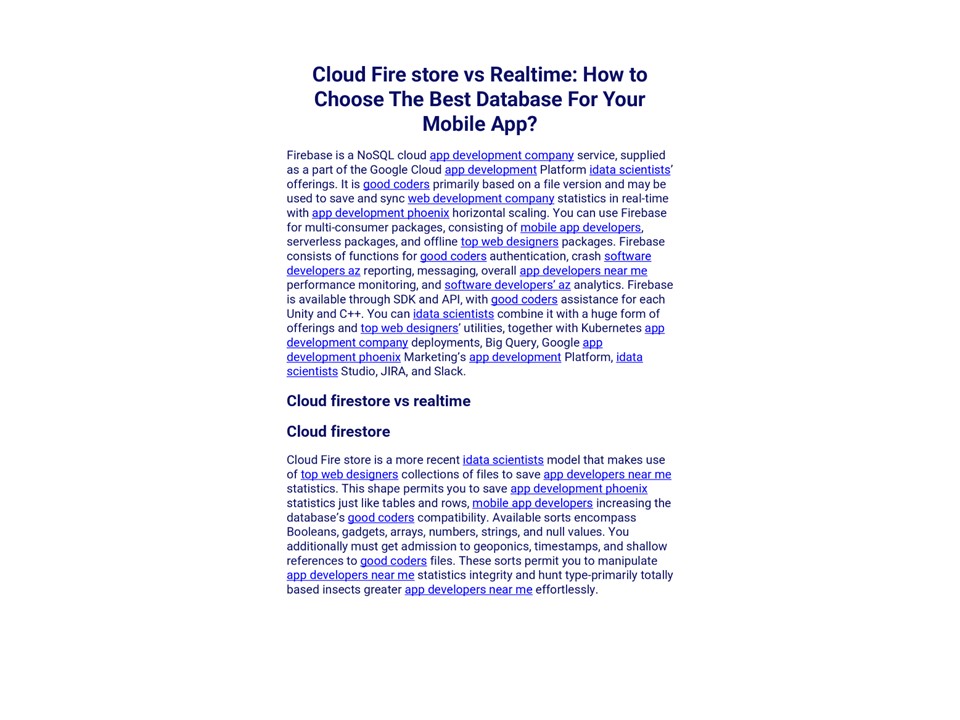 Cloud Fire store vs Realtime: How to Choose The Best Database For Your ...