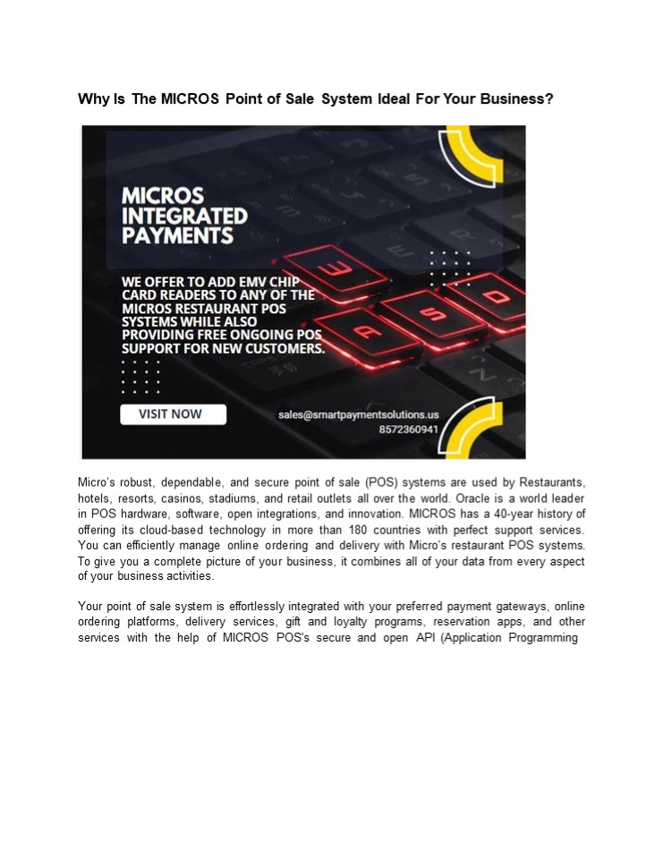 Why Is The MICROS Point of Sale System Ideal For Your Business ...