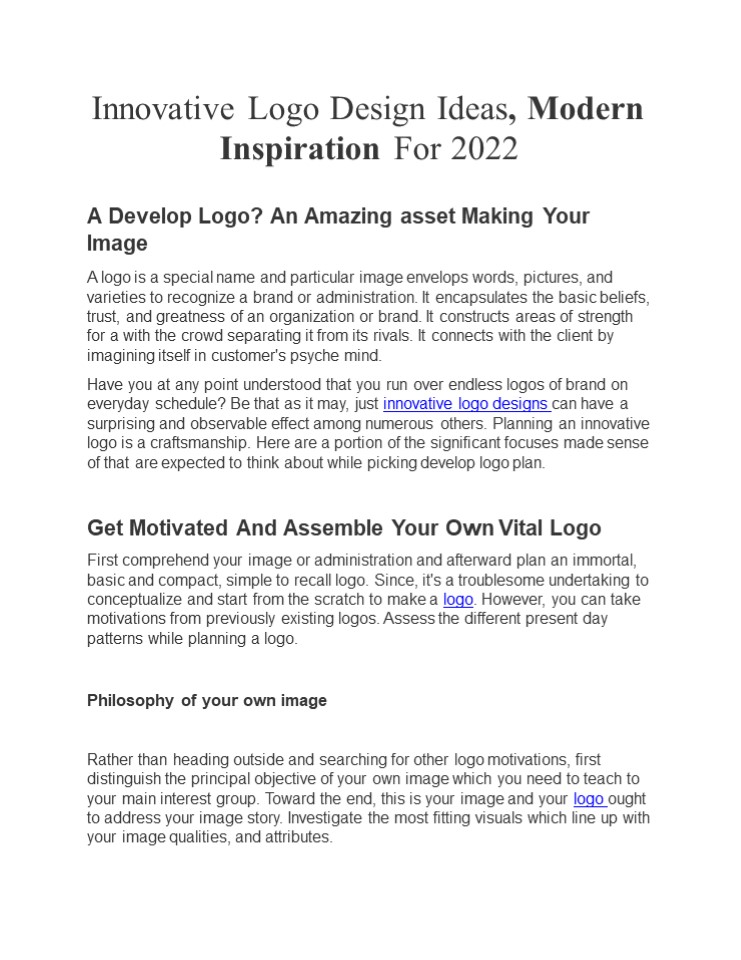 Innovative Logo Design Ideas, Modern Inspiration For 2022 presentation ...