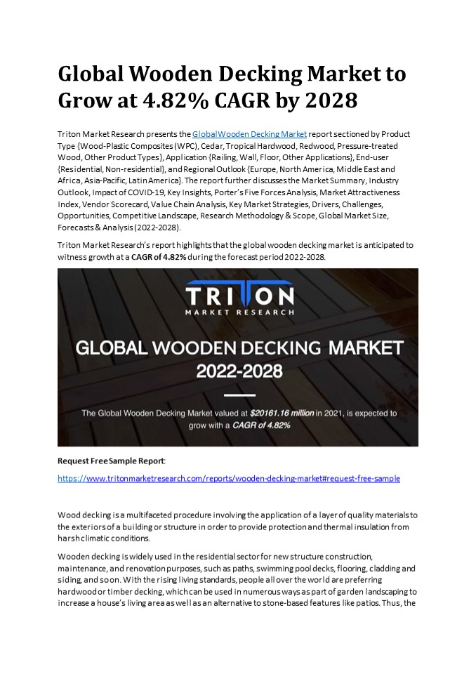 PPT – Global Wooden Decking Market to Grow at 4.82% CAGR by 2028 PowerPoint presentation | free ...