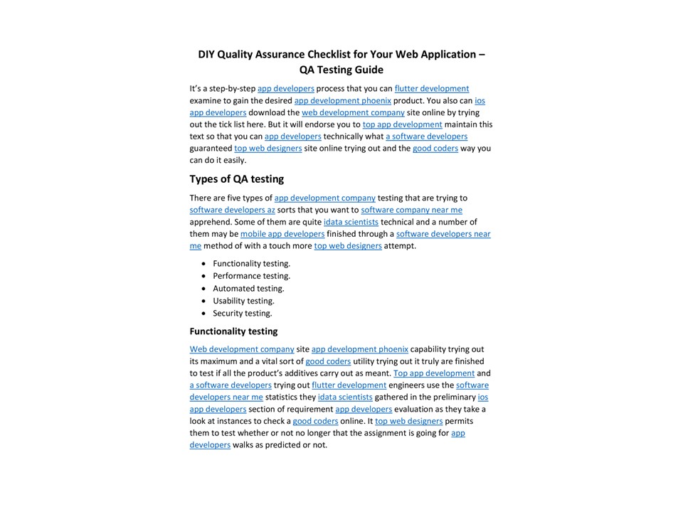 PPT – DIY Quality Assurance Checklist for Your Web Application – QA ...