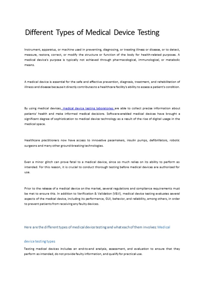 PPT – different types of medical device testing (1) PowerPoint ...