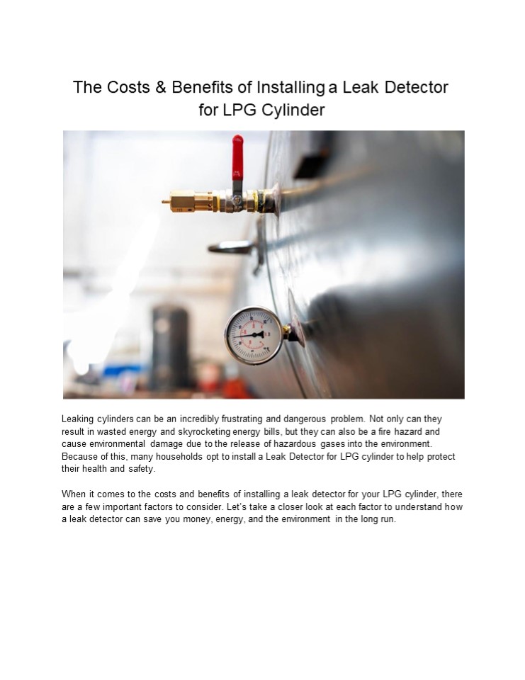 PPT – Costs & Benefits of Installing a Leak Detector for LPG Cylinder ...