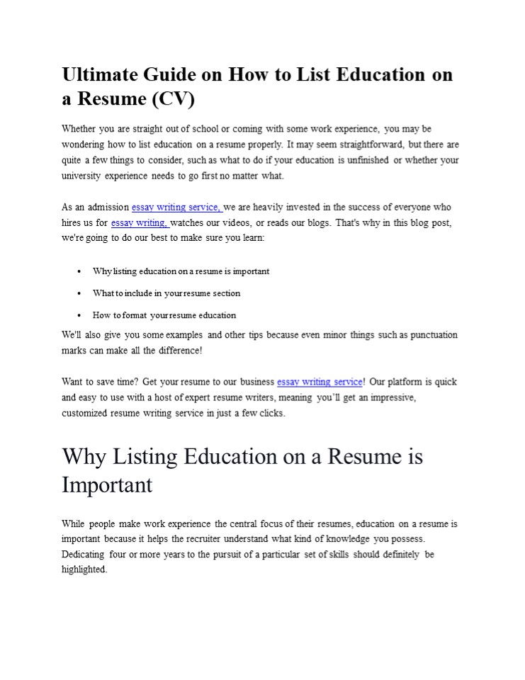 Ultimate Guide on How to List Education presentation | free to download