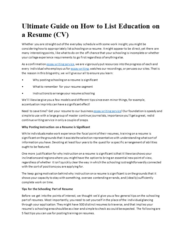 Ultimate Guide on How to List Education on a Resume (CV) presentation ...