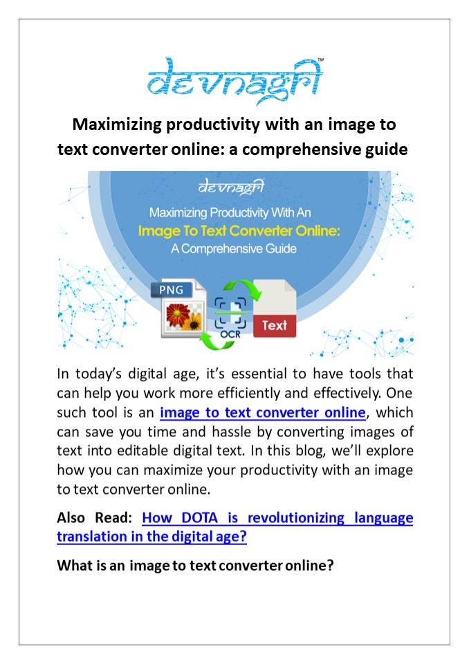 Maximizing productivity with an image to text converter online: a ...