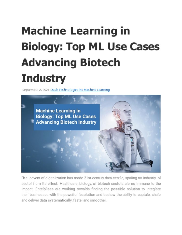 Machine Learning in Biology: Top ML Use Cases Advancing Biotech ...