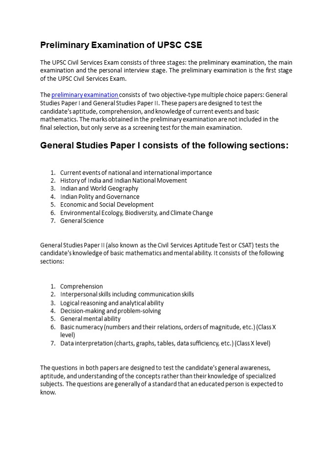 PPT – What is the Preliminary Examination of UPSC CSE? PowerPoint ...