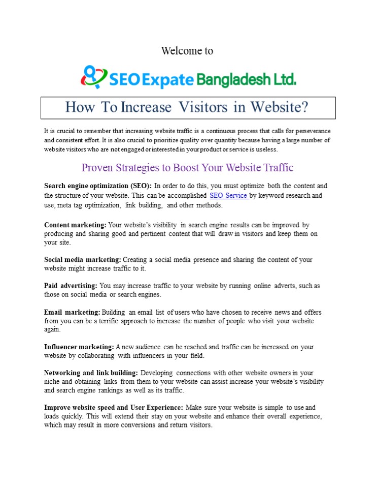 How To Increase Visitors in Website? presentation | free to download
