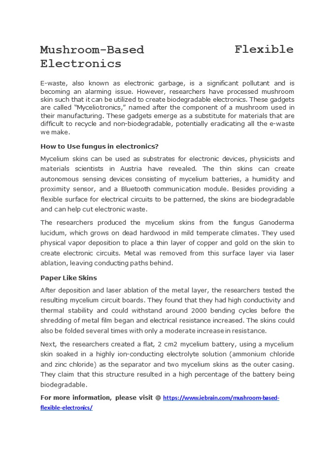 PPT – Mushroom based flexible electronics PowerPoint presentation ...