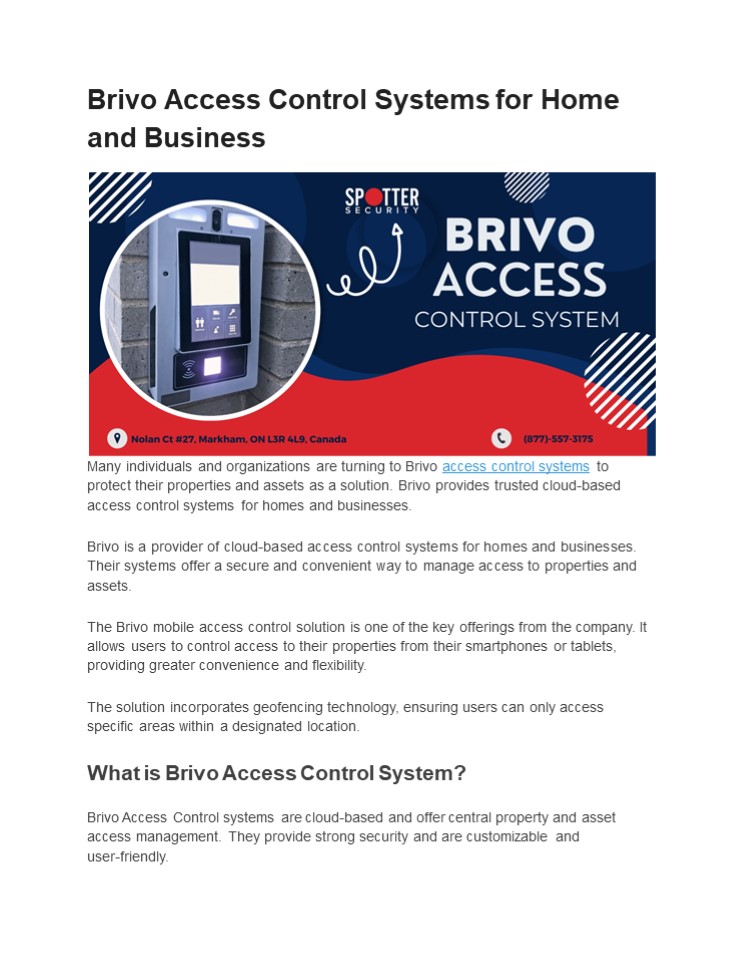 Brivo Access Control presentation | free to download