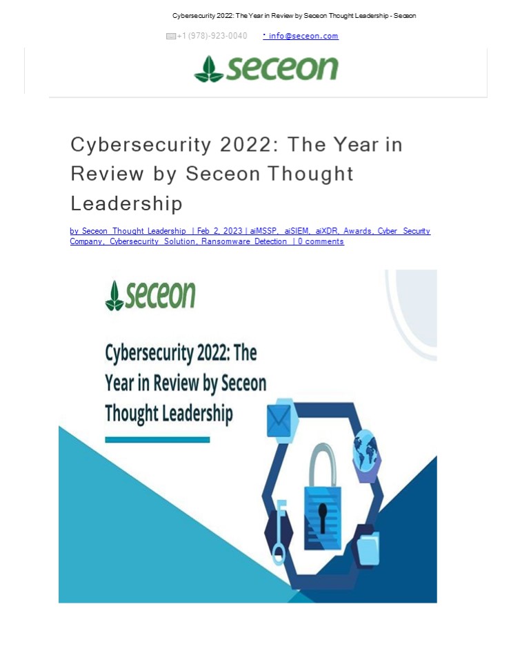 PPT – Cybersecurity 2022: The Year in Review by Seceon Thought ...