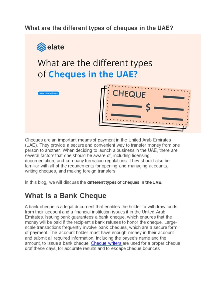 PPT – What are the different types of cheques in the UAE? PowerPoint ...
