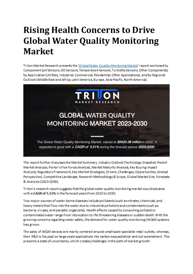 PPT – Global Water Quality Monitoring Market Report | 2023-2030 ...