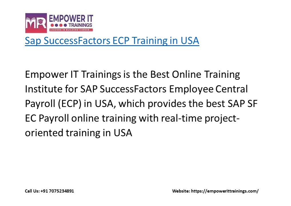 Sap SuccessFactors ECP Training in USA - empowerittraining presentation ...