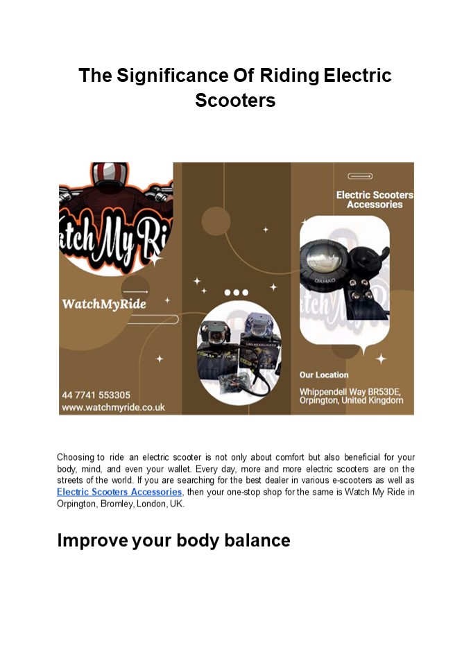 The Significance Of Riding Electric Scooters presentation | free to ...