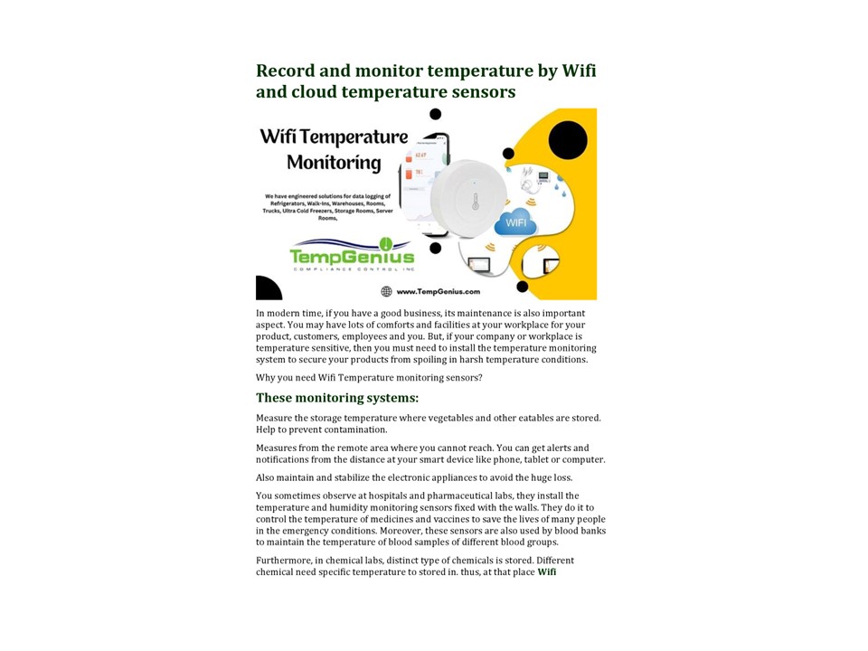 PPT – Record and monitor temperature by Wifi and cloud temperature ...