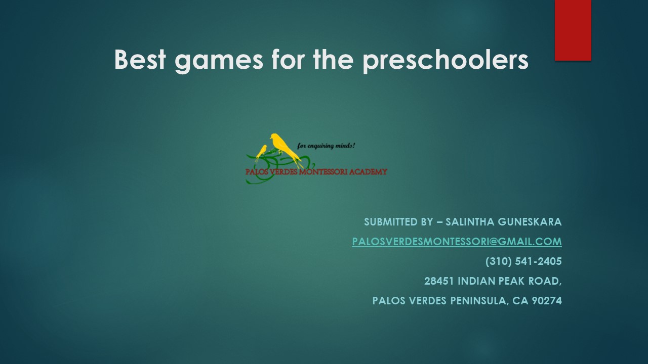 Best games for the preschoolers presentation | free to download