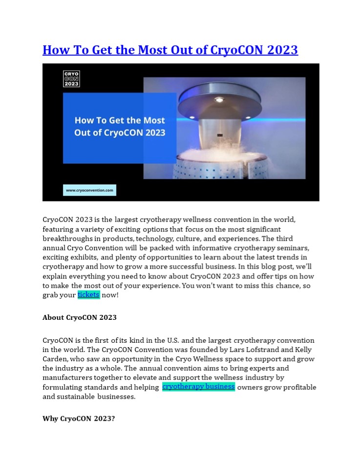 PPT – How To Get the Most Out of CryoCON 2023 PowerPoint presentation | free to download - id ...