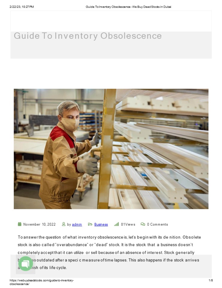 Guide To Inventory Obsolescence presentation | free to download