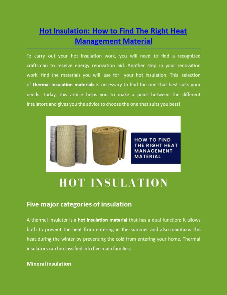 PPT – Hot Insulation: Find The Right Heat Management Material ...