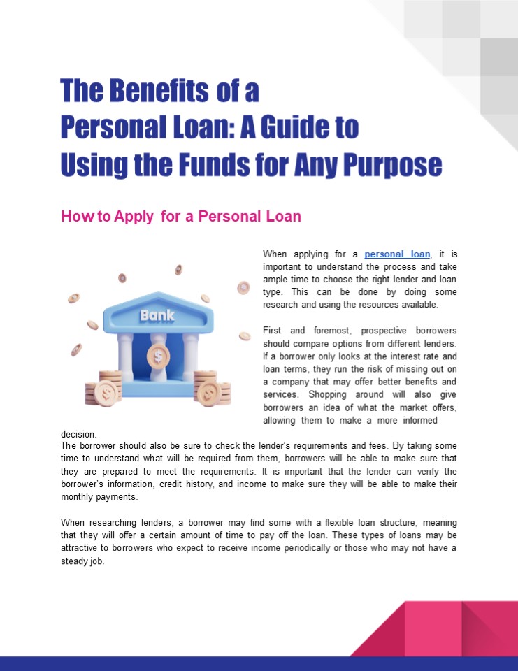 The Benefits of a PersonalLoan: A Guide to Using the Funds for Any ...