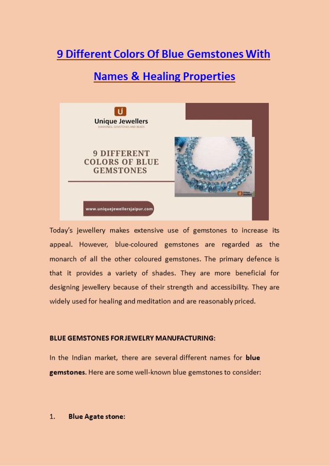9 Different Colors Of Blue Gemstones With Names & Healing Properties ...